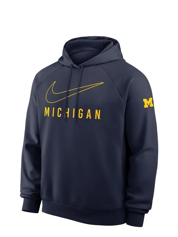 Nike Michigan Premium Performance Dri-fit College Pullover Hoodie - Blue