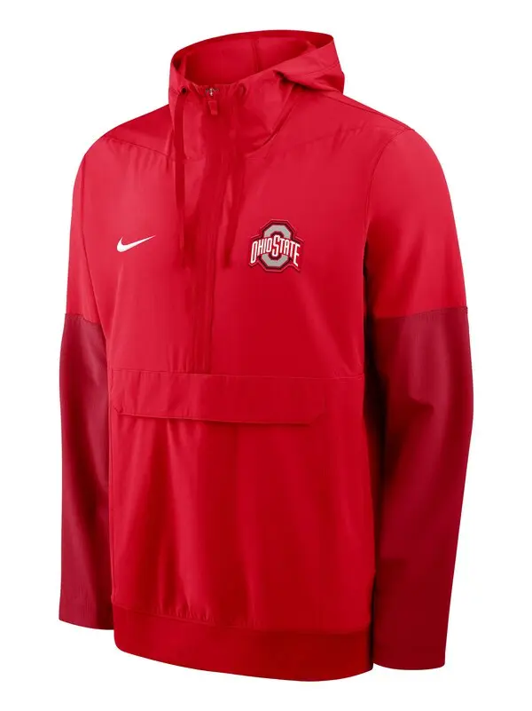 Nike Ohio State Anorak 1/2-zip Hooded Jacket - Red