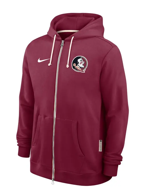Nike Florida State Sideline Dri-fit College Full-zip Hoodie - Red