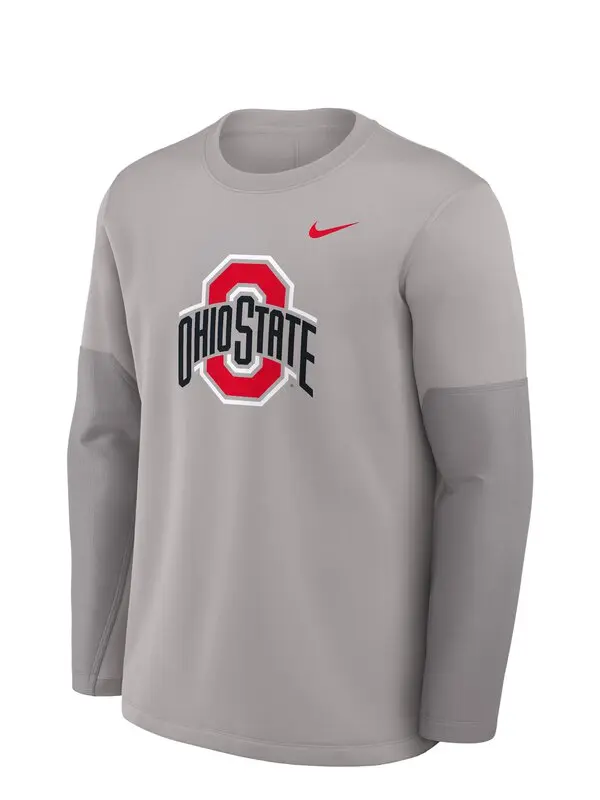 Nike Ohio State Sideline Coach Therma-fit College Long-sleeve T-shirt - Grey