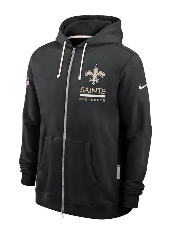 Nike New Orleans Saints Utility Player Sideline Dri-fit Nfl Full-zip Hoodie - Black
