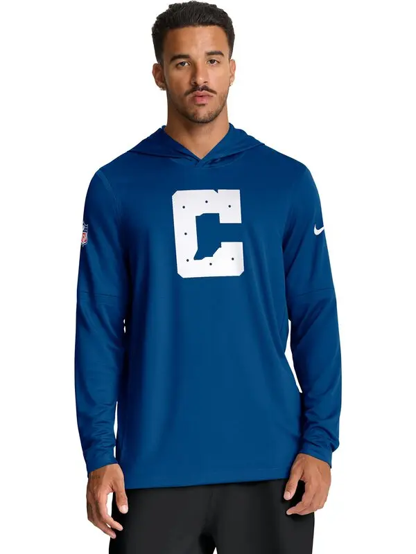 Nike Indianapolis Colts Option Read Dri-fit Nfl Long-sleeve Hooded Top - Blue