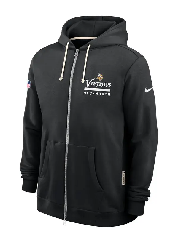 Nike Minnesota Vikings Utility Player Sideline Dri-fit Nfl Full-zip Hoodie - Black