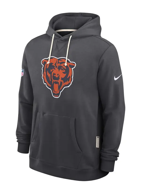 Nike Chicago Bears Initial Home Sideline Dri-fit Nfl Pullover Hoodie - Grey