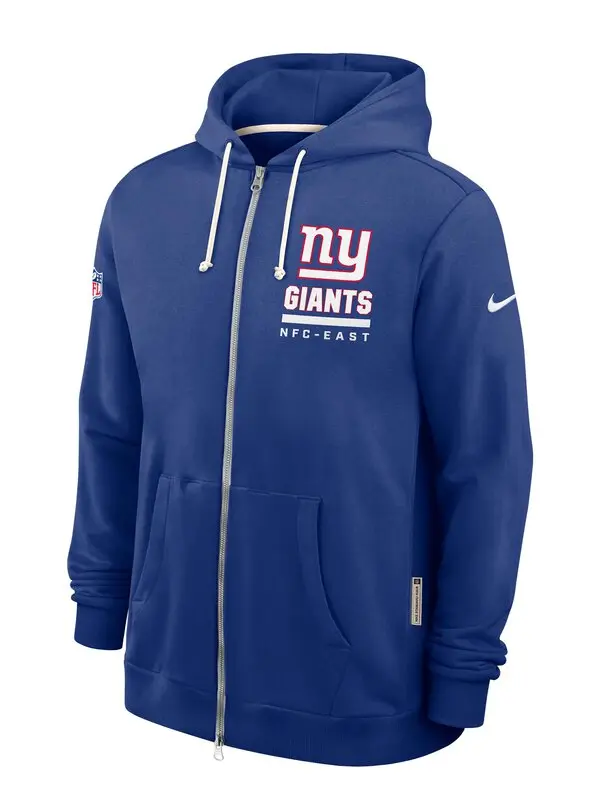 Nike New York Giants Sideline Dri-fit Nfl Full-zip Hoodie - Blue