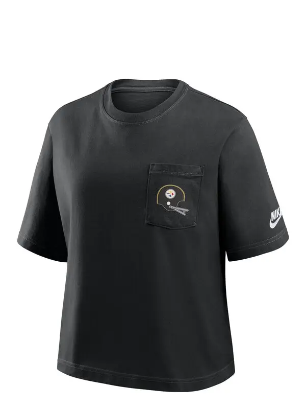 Nike Pittsburgh Steelers Rewind Pocket Boxy Nfl T-shirt - Black