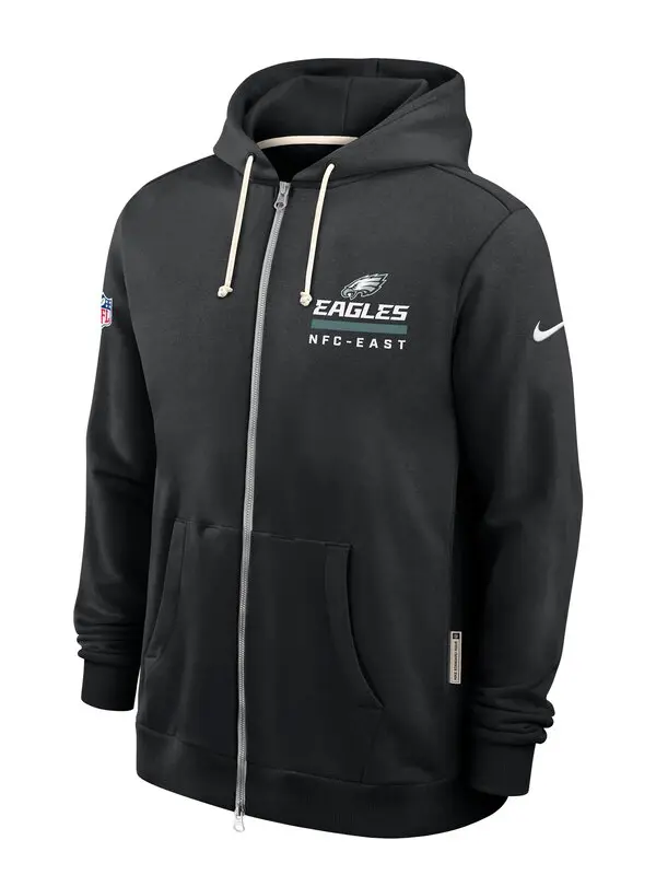 Nike Philadelphia Eagles Utility Player Sideline Nfl Full-zip Hoodie - Black