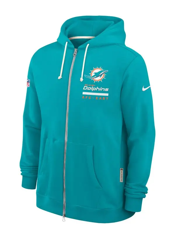 Nike Miami Dolphins Utility Player Sideline Dri-fit Nfl Full-zip Hoodie - Green