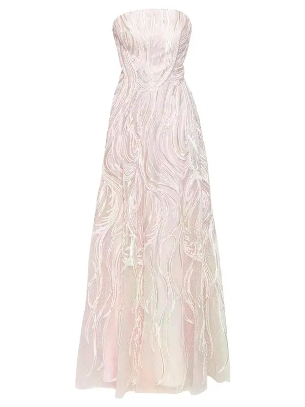 SAIID KOBEISY Embroidered Maxi Dress - Pink