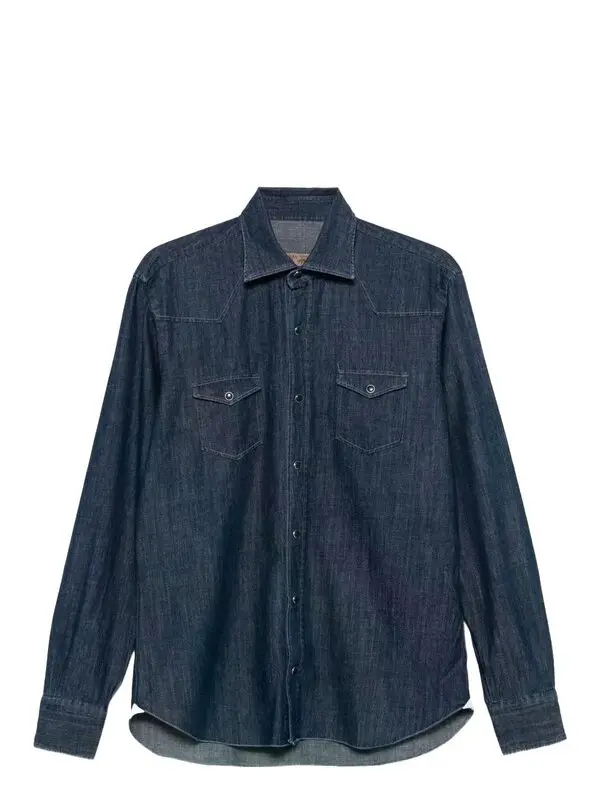 BARBA NAPOLI Denim Shirt - Blue