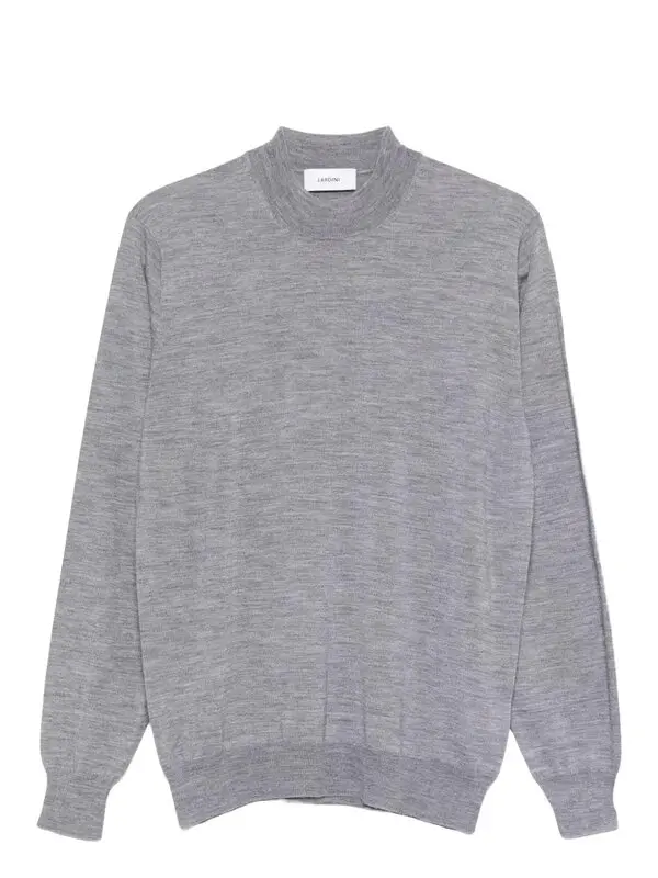 LARDINI Mock-neck Long-sleeve Sweater - Grey