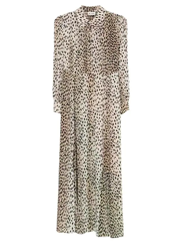 Rixo Izzy Spot Print Midi Dress - Brown