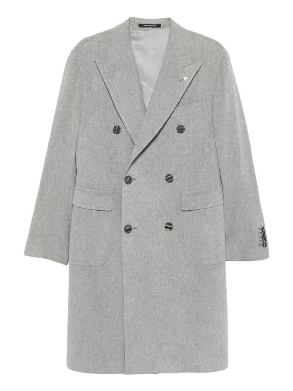 Tagliatore Double-breasted Patch-pocket Coat - Grey