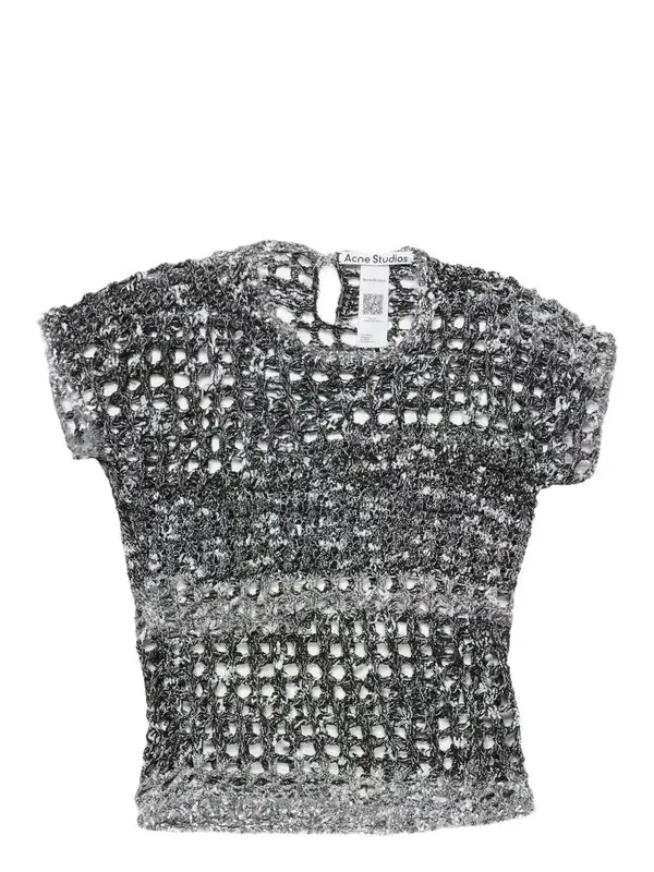 Acne Studios Crochet-knit Cropped T-shirt - Grey