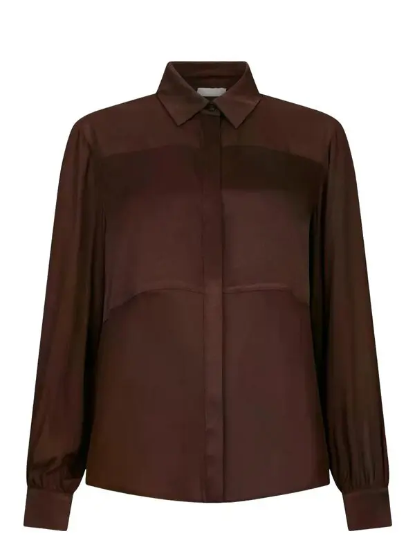 Liu Jo Satin-insert Crepe Shirt - Brown