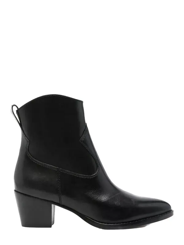 Ralph Lauren 60mm Harpher Leather Pointed-toe Boots - Black