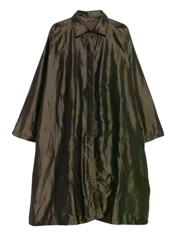 CHRISTIAN PEAU Buttoned Silk Coat - Green