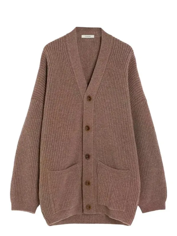 LEMAIRE V-neck Wool Cardigan - Neutrals