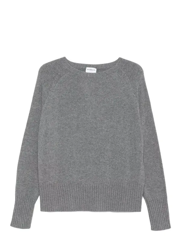 Marella Raglan-sleeve Ribbed-hem Sweater - Grey