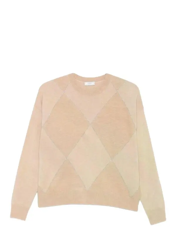 Peserico Diamond Pattern Sweater - Neutrals