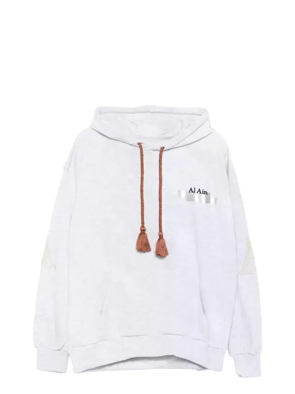 AL AIN Cotton Hoodie With Tassel Detailing - Grey
