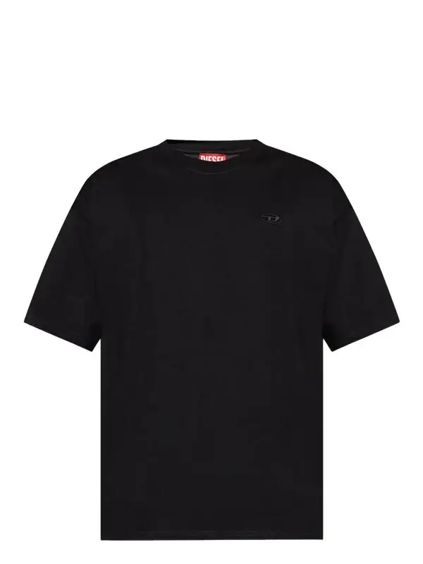 DIESEL Logo-embroidered Back-print T-shirt - Black