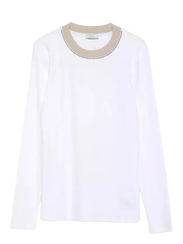 Peserico Embellished Round-neck Top - White