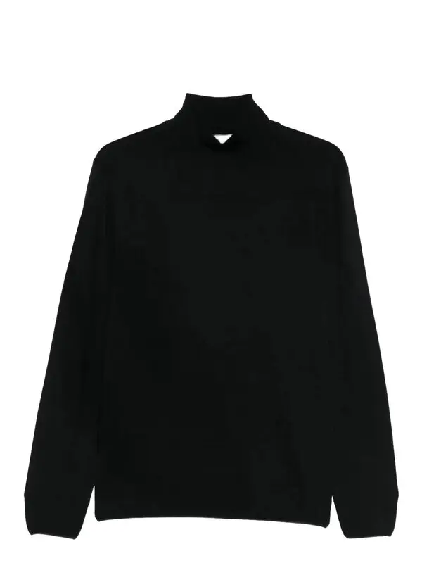 Canali Long-sleeved Wool Sweater - Black