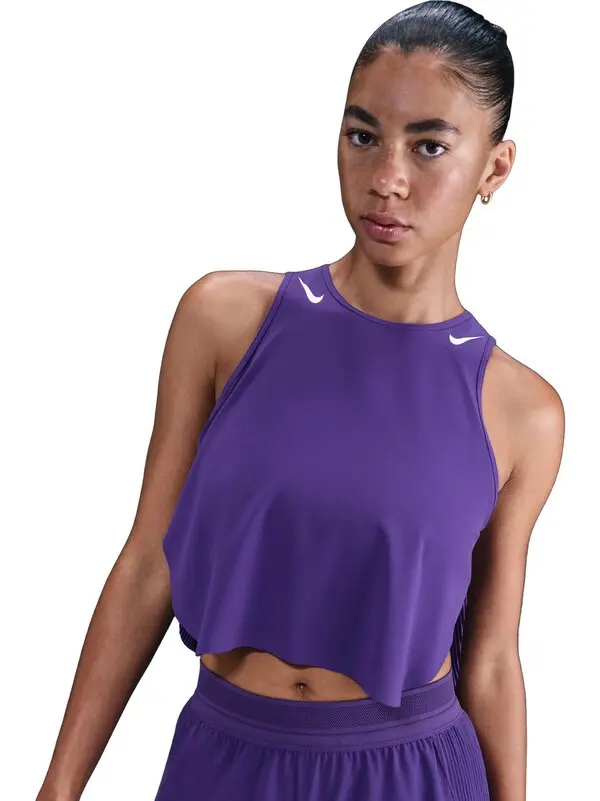 Nike Aeroswift Dri-fit Adv Cropped Running Tank Top - Purple