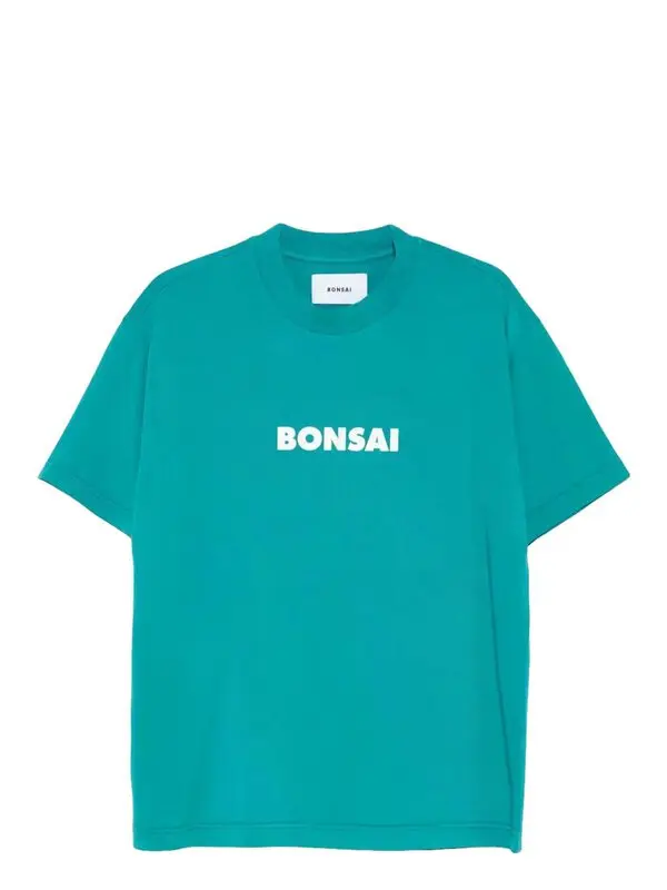 BONSAI Logo-print Cotton T-shirt - Blue