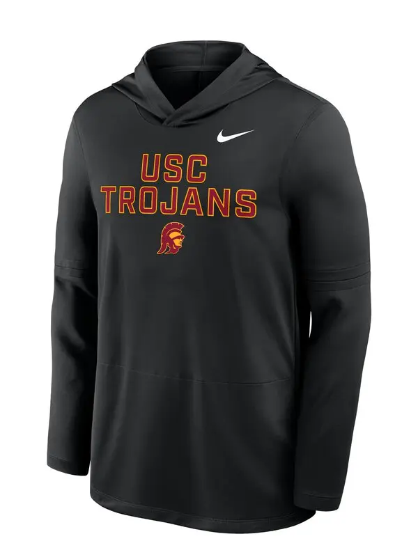 Nike Usc Sideline Dri-fit College Long-sleeve Hooded Top - Black