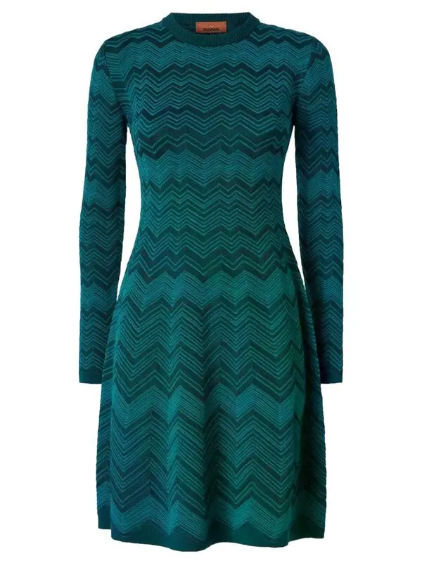 Missoni Knit Midi A-line Dress - Blue