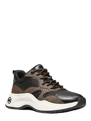 Michael Kors Levie Mixed-media Trainer - Brown