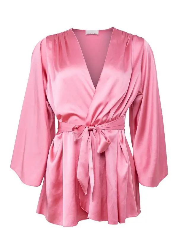 Fleur Du Mal Angel Sleeve Robe - Pink Cadillac
