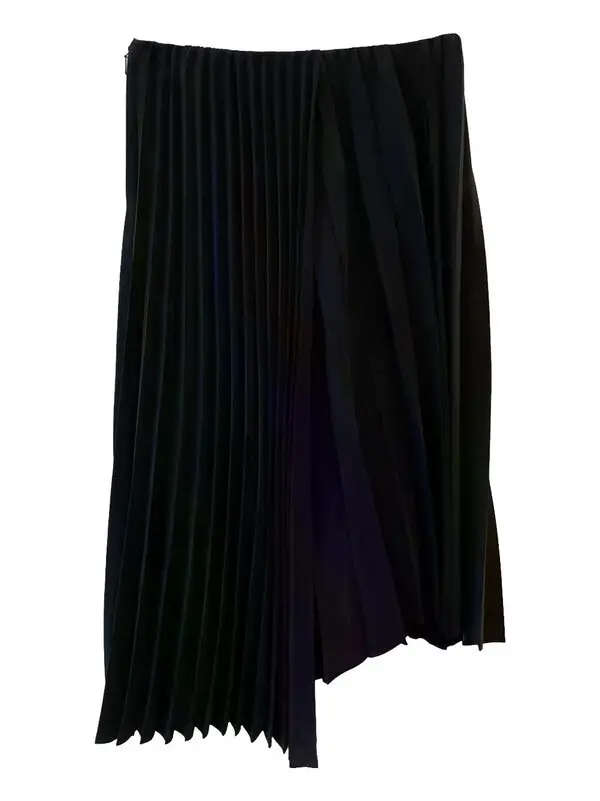 Saint Laurent Pleated Asymmetric Skirt - Black
