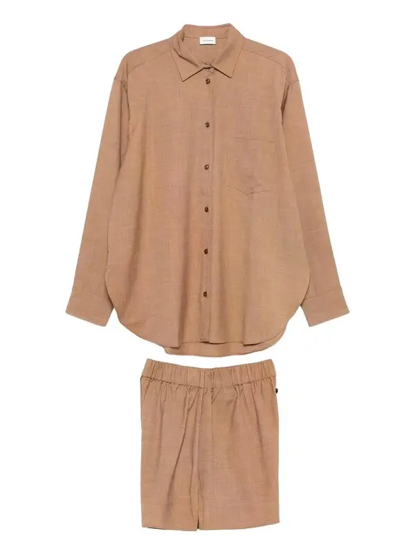 Andamane Elastic-waist Shorts - Brown