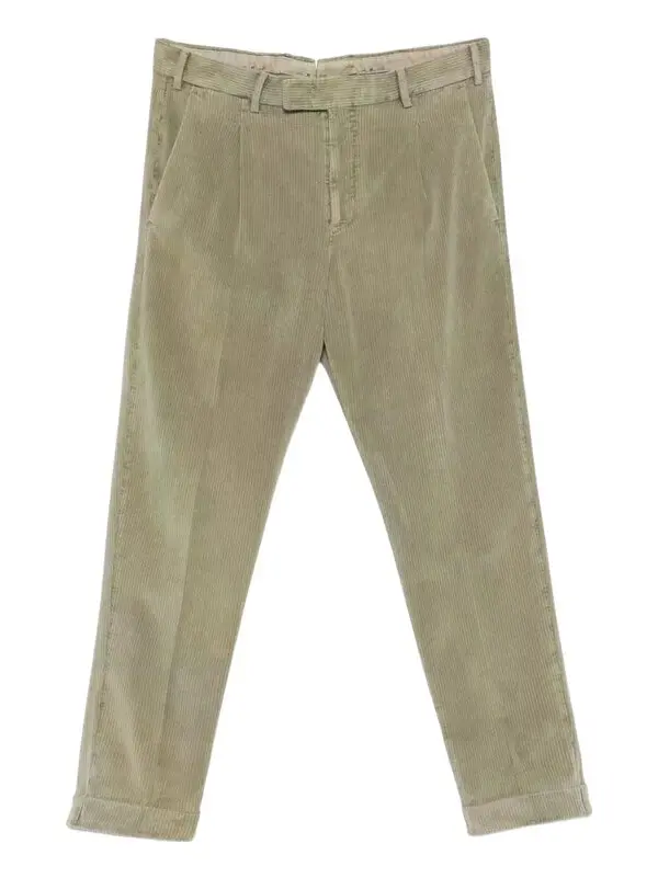 PT TORINO Pleated Corduroy Trousers - Green