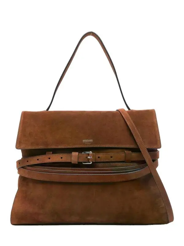 Moschino Belted Suede Tote Bag - Brown