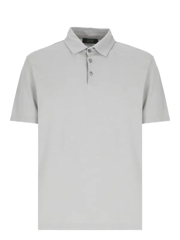 ZANONE Short-sleeve Cotton Polo Shirt - Grey