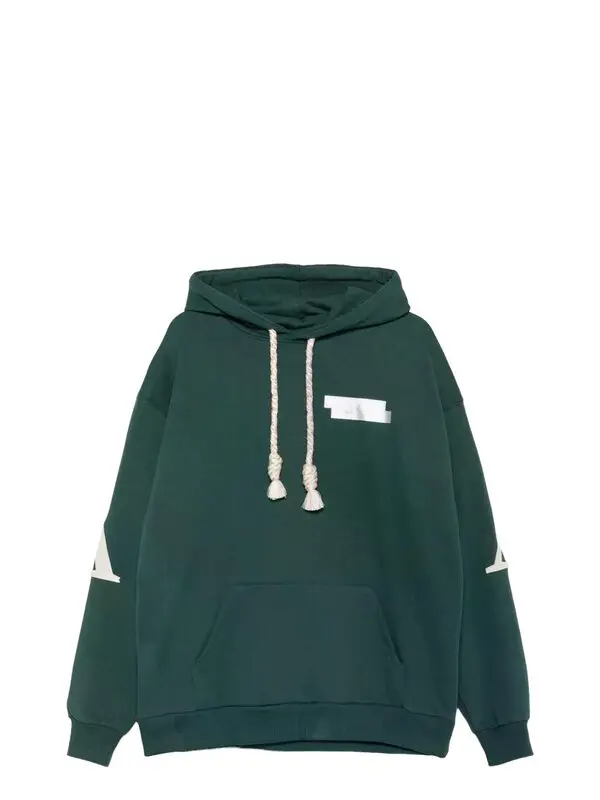 AL AIN Logo-print Hoodie - Green