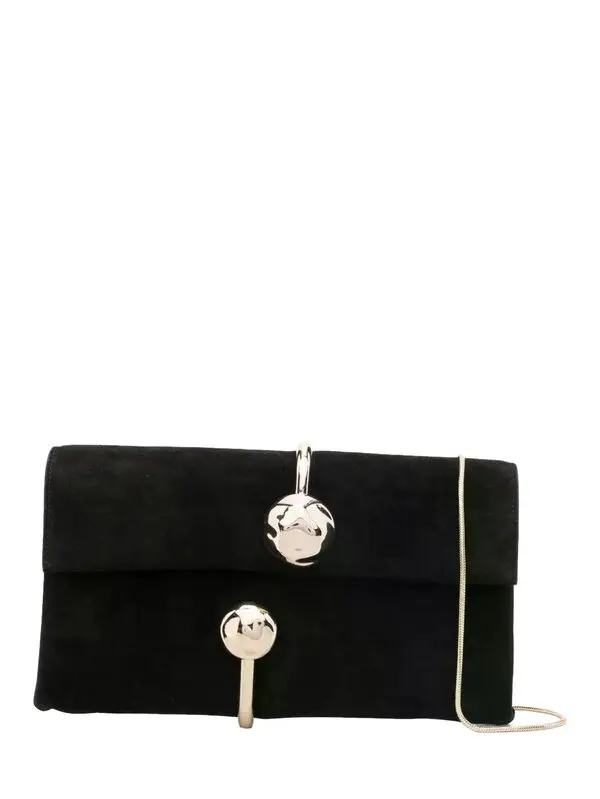 Simkhai Metallic-sphere Suede Clutch - Black