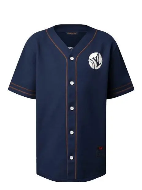 LOUIS VUITTON X Nigo Knitted Baseball Shirt - Deep Navy Blue