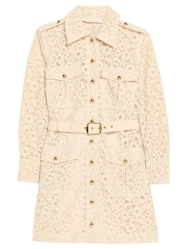Zimmermann Lace Utility Shirtdress - Cream