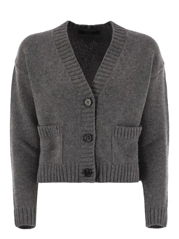 Max Mara Filmato Virgin Wool Cardigan - Grey