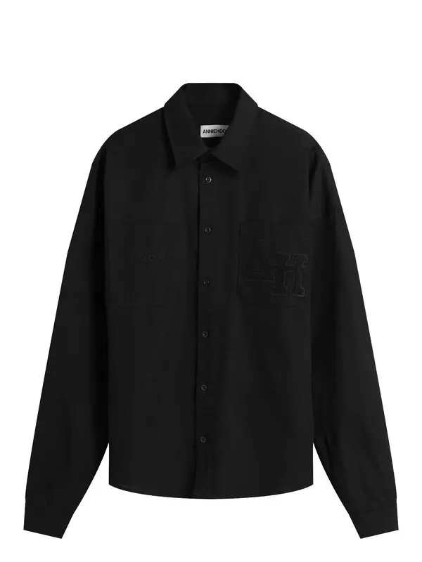 ANNIE HOOD College Linen Shirt - Black