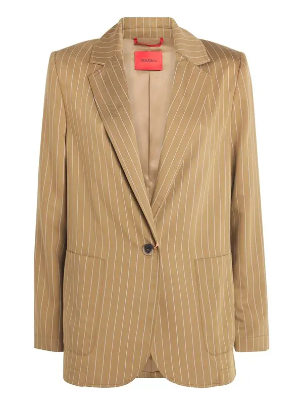Max & Co. Pinstripe Single-breasted Blazer - Yellow