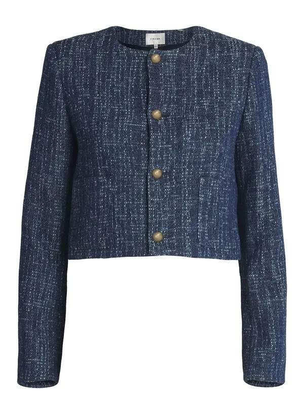 FRAME The Tweed Cotton Jacket - Navy