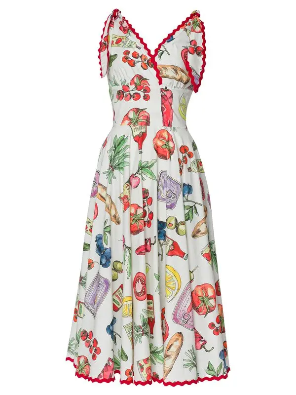 Lena Hoschek Lola Printed Stretch-cotton Midi Dress - Multi