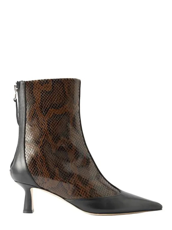 AeydĒ Sila Snake-effect Leather Ankle Boots - Animal Print