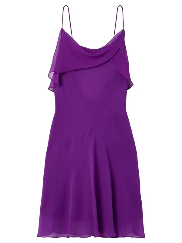 Acne Studios Draped Silk-georgette Mini Dress - Purple